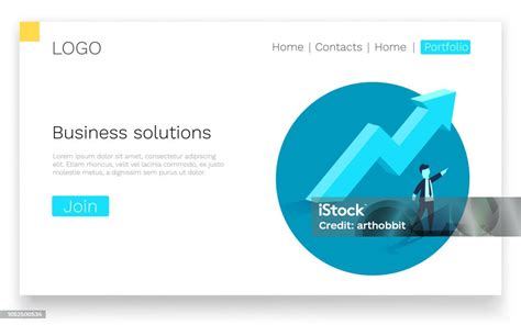 비즈니스 솔루션입니다 상향 화살표 그리고 방향을 보여주는 사업가입니다 성공 성취의 상징입니다 웹 페이지 개념입니다 벡터 일러스트입니다 개념에 대한 스톡 벡터 아트 및 기타