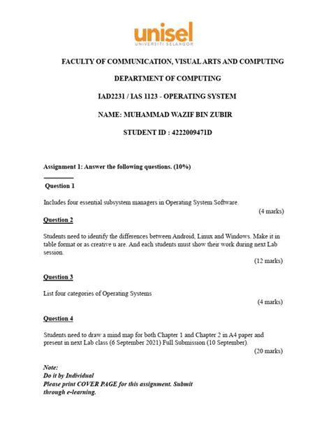 Os Assignment 1 Download Free Pdf Operating System Graphical