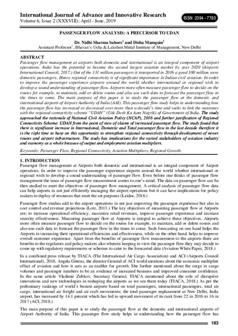 Pdf Passenger Flow Analysis A Precursor To Udan