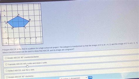 Polygon ABCDE Is The First In A Pattern For A High School Art Project The Polygon Is Tran Math