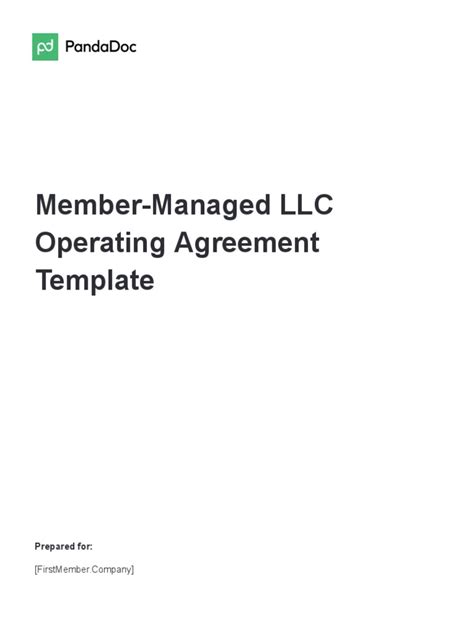 Member Managed Llc Operating Agreement Template Template Pdf
