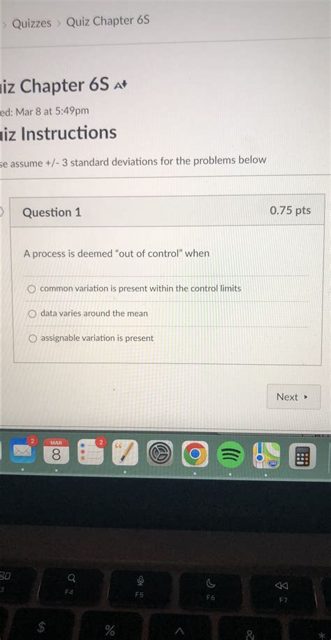 Solved Quizzes Quiz Chapter 6 Instructions Assume ±3 Standard