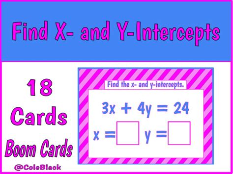 Finding X And Y Intercepts By Cole Black Tpt Finding X And Y Intercepts By Cole Black Tpt