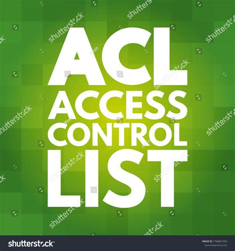Acl Access Control List List Permissions Stock Vector Royalty Free 1758861059 Shutterstock