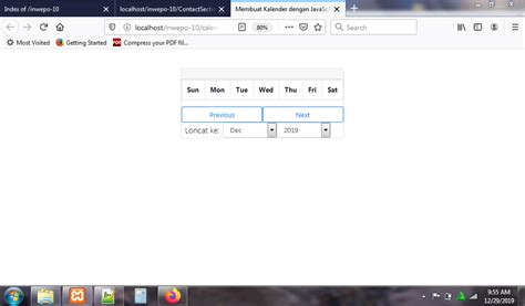 Cara Membuat Kalender Dengan Javascript Inwepo
