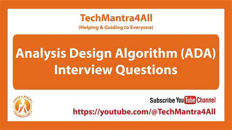 Analysis Design Algorithm Ada Interview Questions Set 03 Youtube