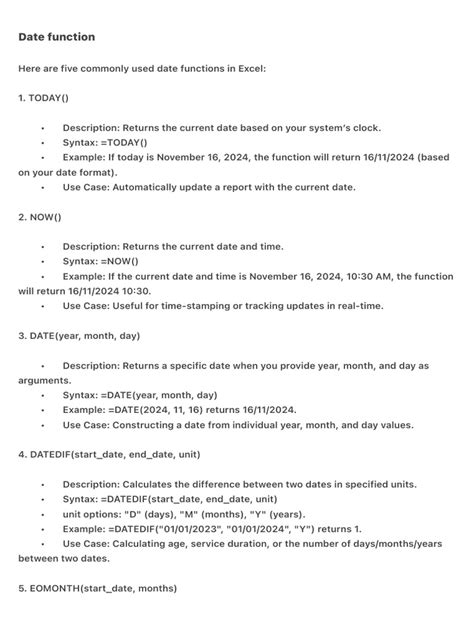 Date Function Pdf Microsoft Excel Spreadsheet