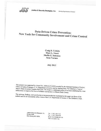 Data Driven Crime Prevention New Tools For Community Involvement And Crime Control Stop Lapd