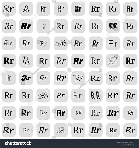 Letter R Different Fonts On White Stock Vector Royalty Free 2307684061 Shutterstock
