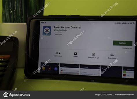 Leer Koreaans Grammatica Dev Applicatie Op Smartphone Scherm Leer