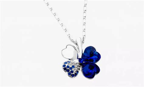 4 Heart Crystal Necklace Groupon Goods