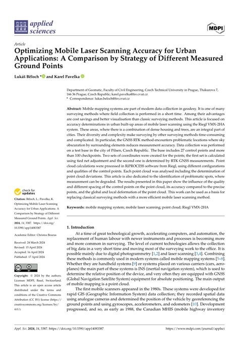 Pdf Optimizing Mobile Laser Scanning Accuracy For Urban Applications