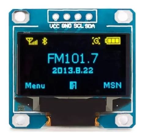 Display Oled Azul E Amarelo Gráfico I c x Arduino MercadoLivre