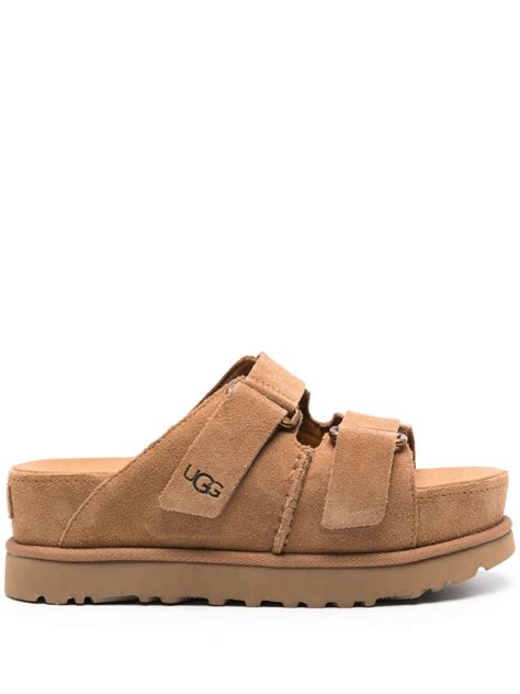 Ugg Goldenstar Hi Suede Slides Brown Farfetch