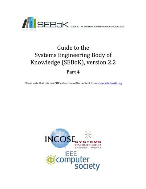Pdf Guide To The Systems Engineering Body Of Knowledge Sebok W9