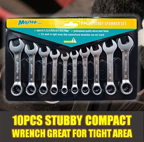 10pcs Stubby Spanner Set Stubby Compact Wrench 10pcs Set Motorcycles Motorcycle Accessories
