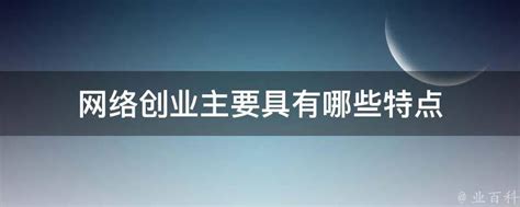 网络创业主要具有哪些特点 业百科