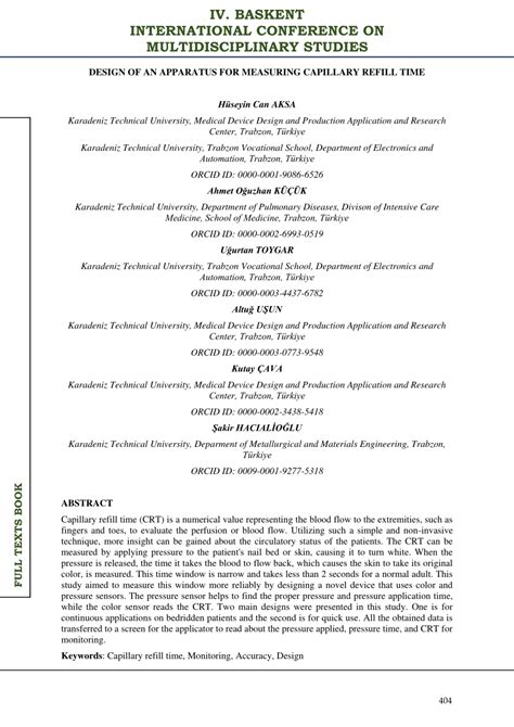 Pdf Design Of An Apparatus For Measuring Capillary Refill Time