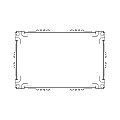 Premium Vector Abstract Black Simple Line Rectangular Frame Doodle Outline Element Vector