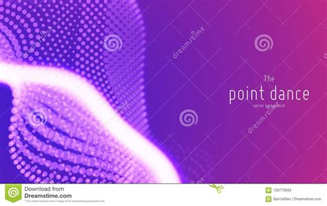 Vector Abstract Violet Particle Wave Points Array Shallow Depth Of