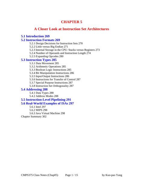 Pdf Chapter 5 A Closer Look At Instruction Set Architectures€¦ · A