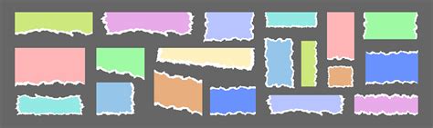 벡터 일러스트 레이 션입니다 찢어진 종이 효과 스티커를 참고하세요 컬러풀한 모던 배너 컬렉션 전단지 바우처 쿠폰 스토리 템플릿