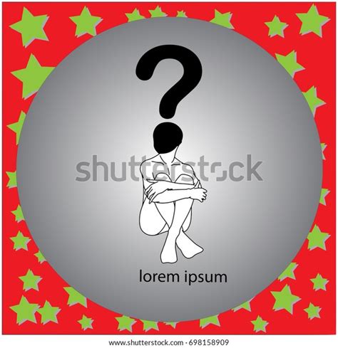 Sitting Naked Man Black Question Mark Stock Vector Royalty Free Shutterstock