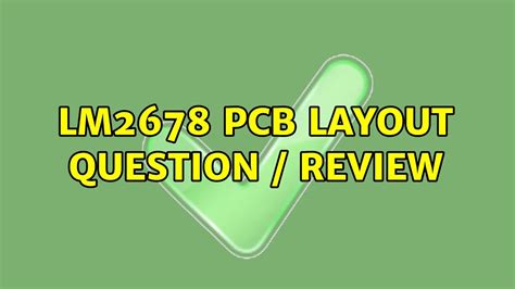 LM PCB Layout Question Review YouTube