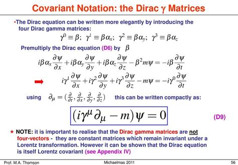 Handout 2 The Dirac Equation Ppt Download