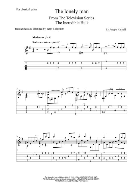 The Lonely Man Arr Terry Carpenter By Joseph Harnell Sheet Music For