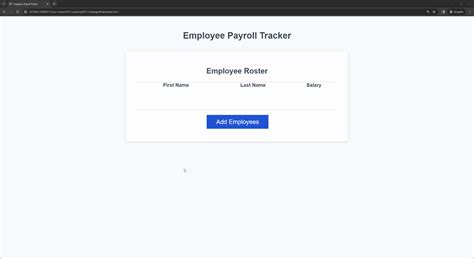 github tburzynski2 payroll tracker an employee payroll tracker app