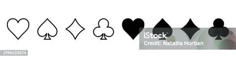 흰색 배경에 카드 놀이의 정장 갑판 벡터 일러스트 레이 션 4 명에 대한 스톡 벡터 아트 및 기타 이미지 4 명 검은색 경기 스포츠 Istock