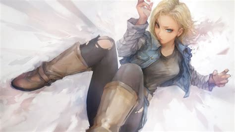 Android 18 Blonde Hair Blue Eyes Boots Dragonball Miche Short