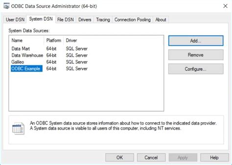 Creating A Microsoft Sql Server Odbc Data Source On Microsoft Windows Quebit