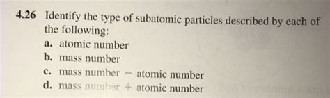 Solved Identify The Type Of Subatomic Particles Chegg
