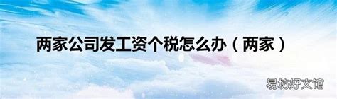 两家 两家公司发工资个税怎么办 易坊