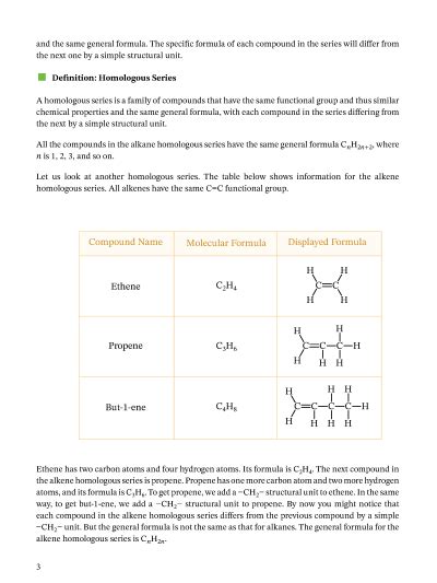 Lesson Homologous Series Nagwa
