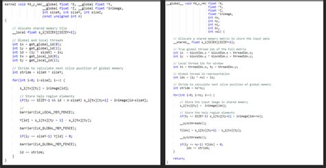 An Example Of An Opencl Left Port Of A Cuda Kernel Right Download Scientific Diagram