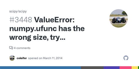 valueerror numpy ufunc has the wrong size try recompiling · issue