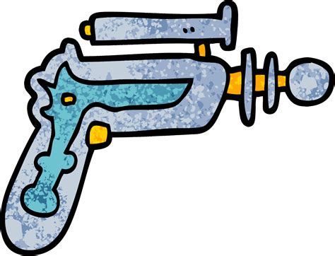 Grunge Textured Illustration Cartoon Ray Gun 45092437 Png