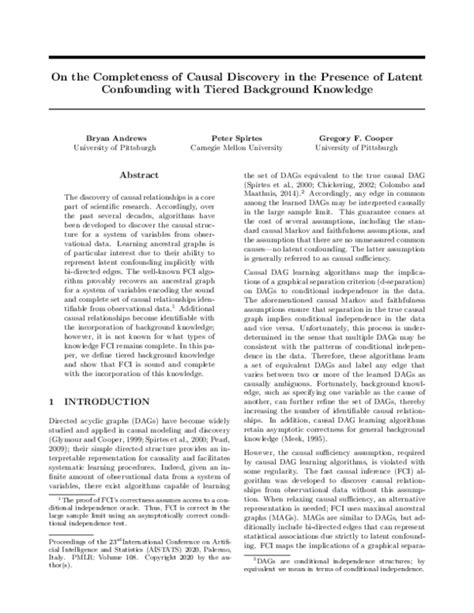 Pdf On The Completeness Of Causal Discovery In The Presence Of Latent Confounding With Tiered