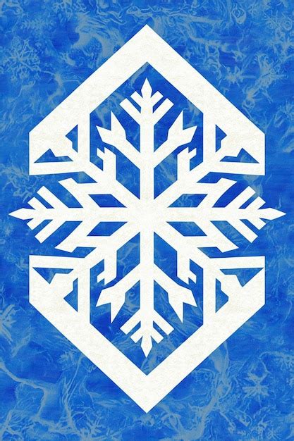 Abstract Snowflake Design With Blue Background Premium Ai Generated Image