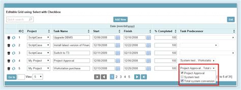Editable Grid Using A Multi Selectable Combobox