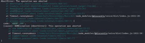 AbortError Can T Connect To Voice Channel Discordjs Discord Js