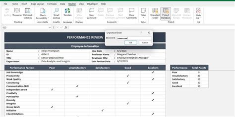 Performance Review Excel Template Employee Evaluation Form Performance Evaluation Tracker
