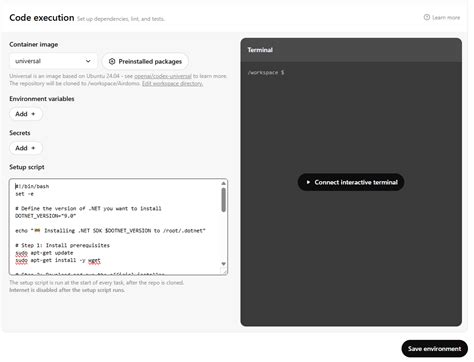 Github Mattmcl4475codex Dotnet Net For Openai Codex Environment Setup