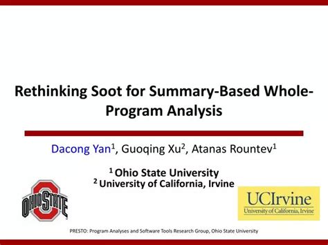 Ppt Summary Based Whole Program Analysis In Soot Rethinking Soot For Advanced Analysis