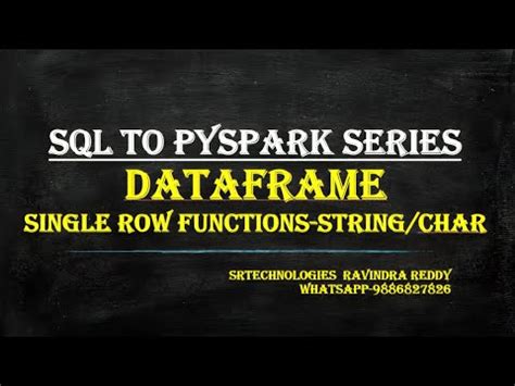 Master SQL Single Row Character Functions In PySpark Complete