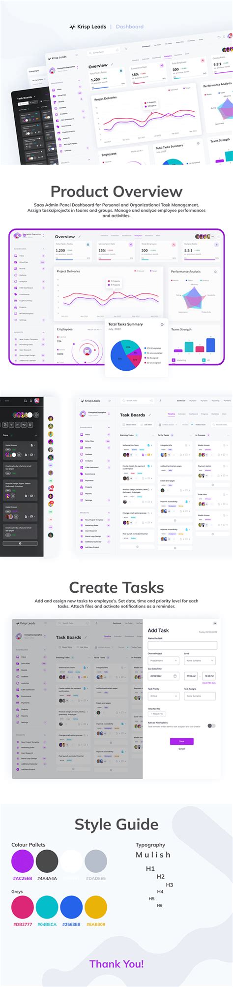 Saas Task Management Admin Dashboard On Behance