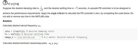 Solved Question Consider The Third Order Transfer Chegg